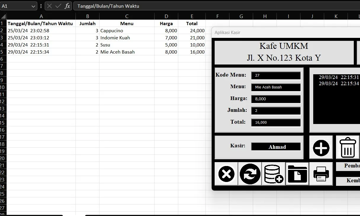 Membuat Aplikasi Kasir dengan VBA
